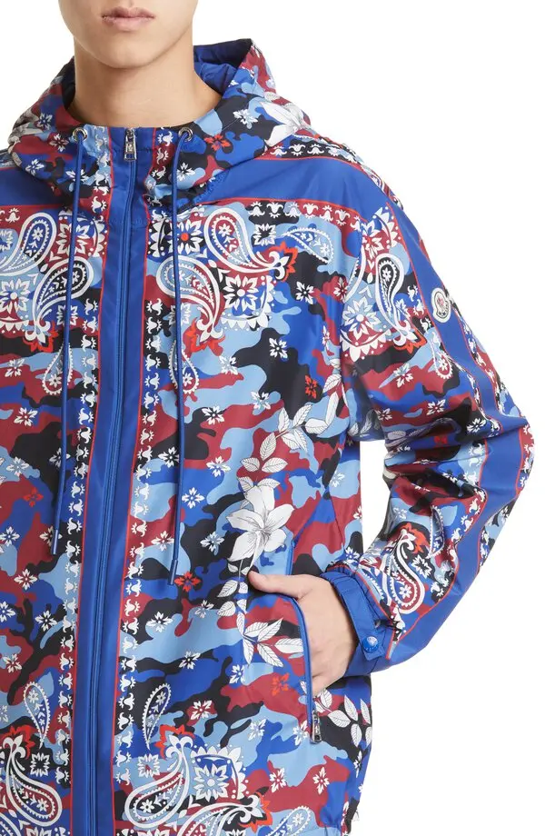 Moncler Hotay Floral Paisley Jacket - Red White Blue Camo Bandana